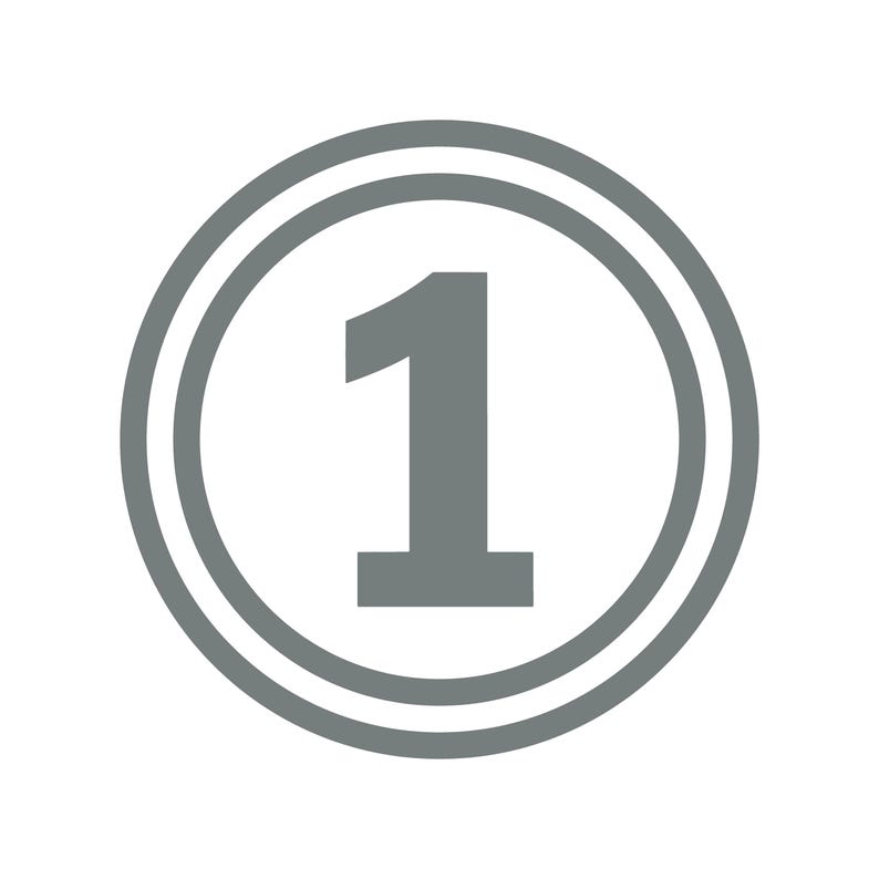 Number 1 Double Circle Vinyl Decal Emblem Sticker - Etsy