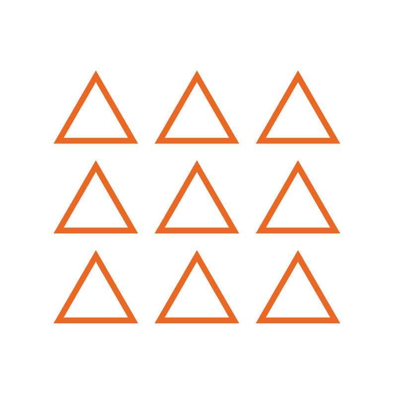 Set of 9 Triangle Shape Outline Vinyl Decal Polygon Shape Symbol ...