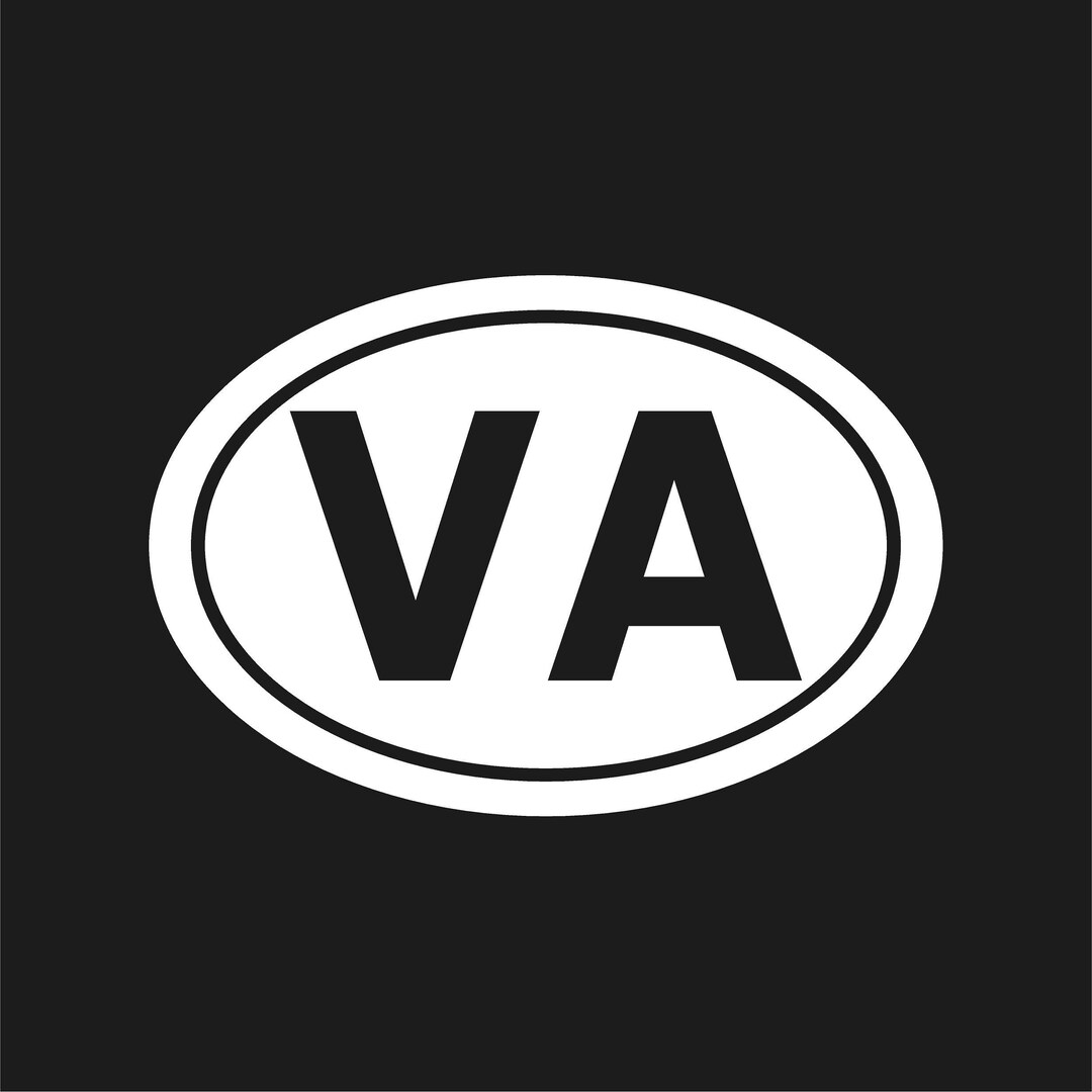 Virginia VA Initials Vinyl Decal Window Oval VA Laptop Sticker - Etsy