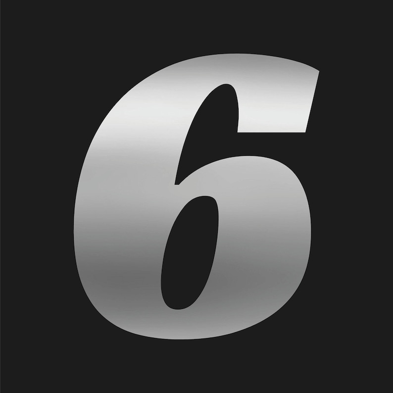 Racing Number 6 Font Vinyl Decal Six Race Sports Font Sticker - Etsy