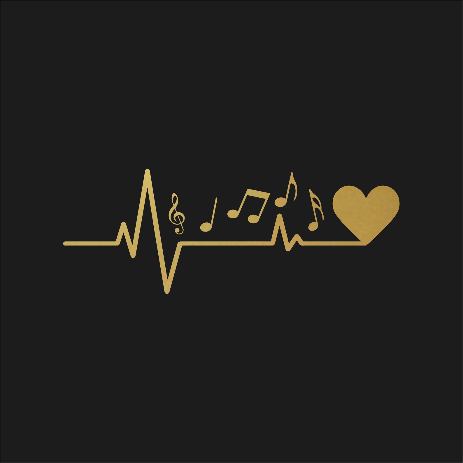 Music Notes Heartbeat Lifeline Vinyl Decal Car Window Music Love ...