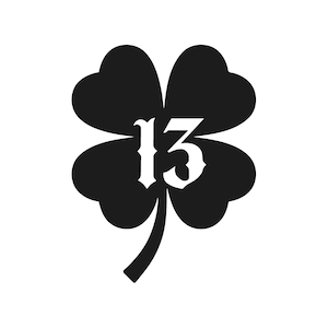 Four Leaf Clover With Lucky Number 13 Vinyl Decal Sticker - Etsy