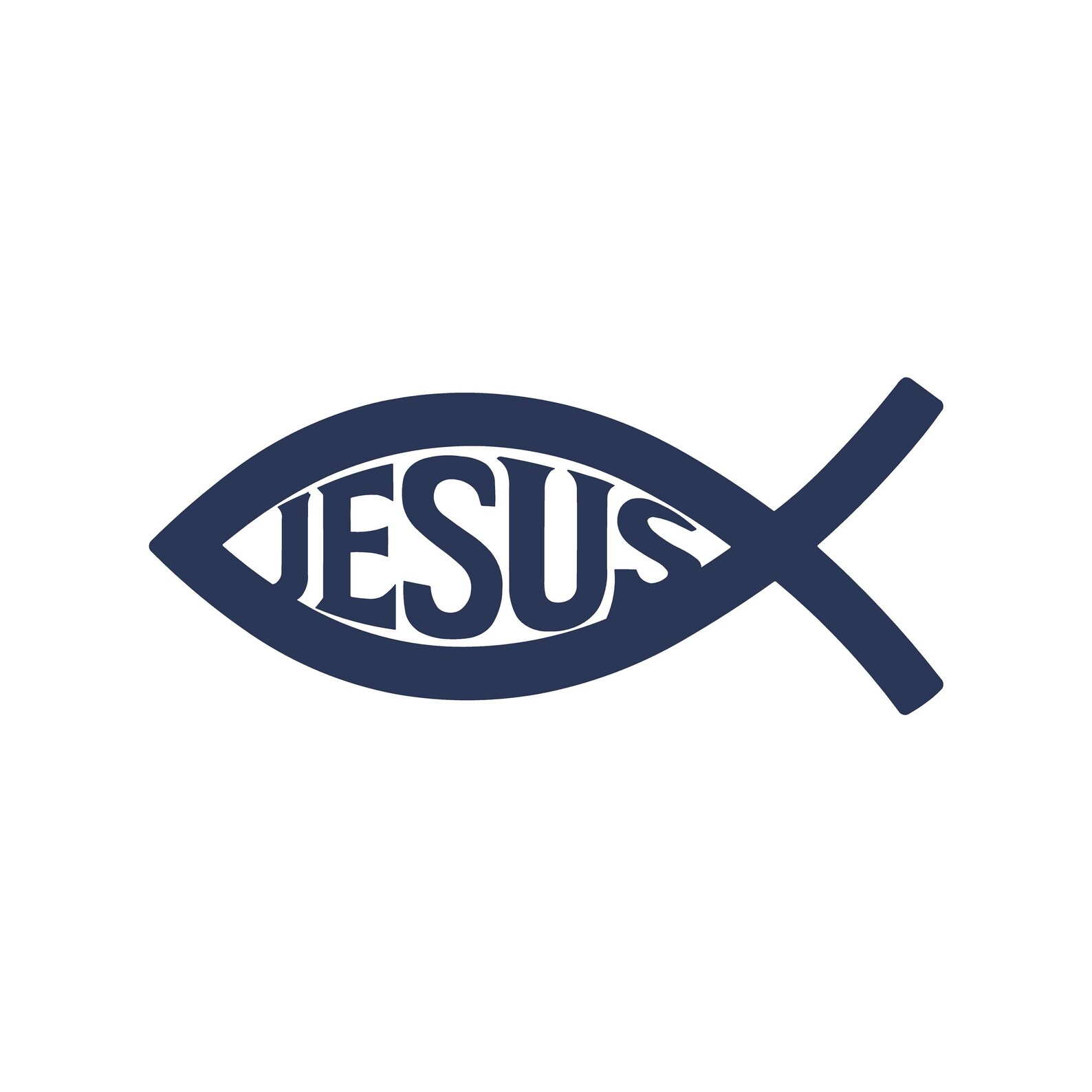 Jesus Fish Lettering Decal Jesus Sticker Christian Fish Symbol Car ...
