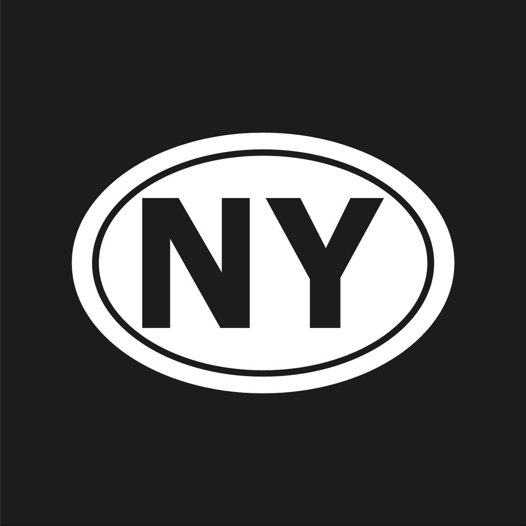 New York NY Initials Vinyl Decal Window Oval NY Laptop Sticker - Etsy