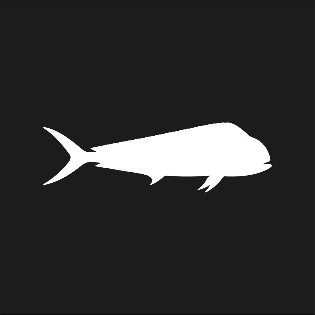 Mahi-mahi Dolphin Fish Silhouette Vinyl Sticker Decal Dolphin Trolling ...