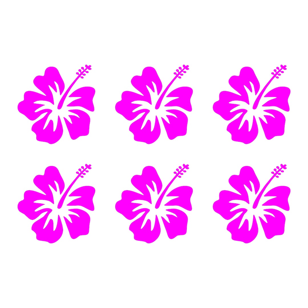Hawaiian Hibiscus Flower Vinyl Decals Phone Laptop Small Stickers Set ...