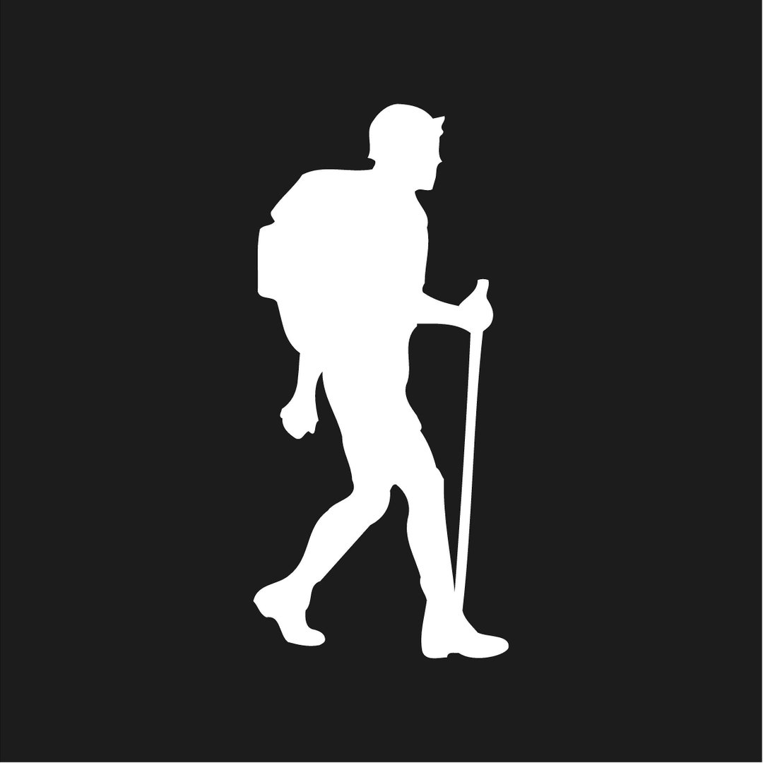 Hiker Outline Vinyl Decal Car Window Laptop Hiking Sticker - Etsy