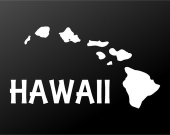 Hawaii Vinyl Decal , Hawaii Islands, HI , Hawaiian Island Decal ...