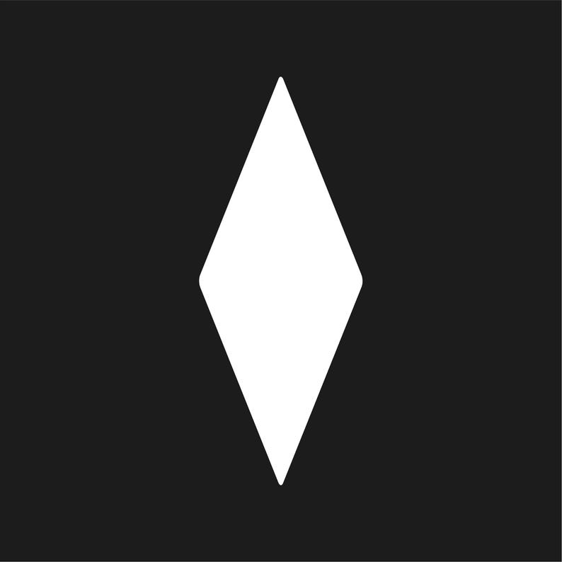 Diamond Rounded Corners 2.5 to 1 Ratio Vinyl Decal Diamond Symbol ...