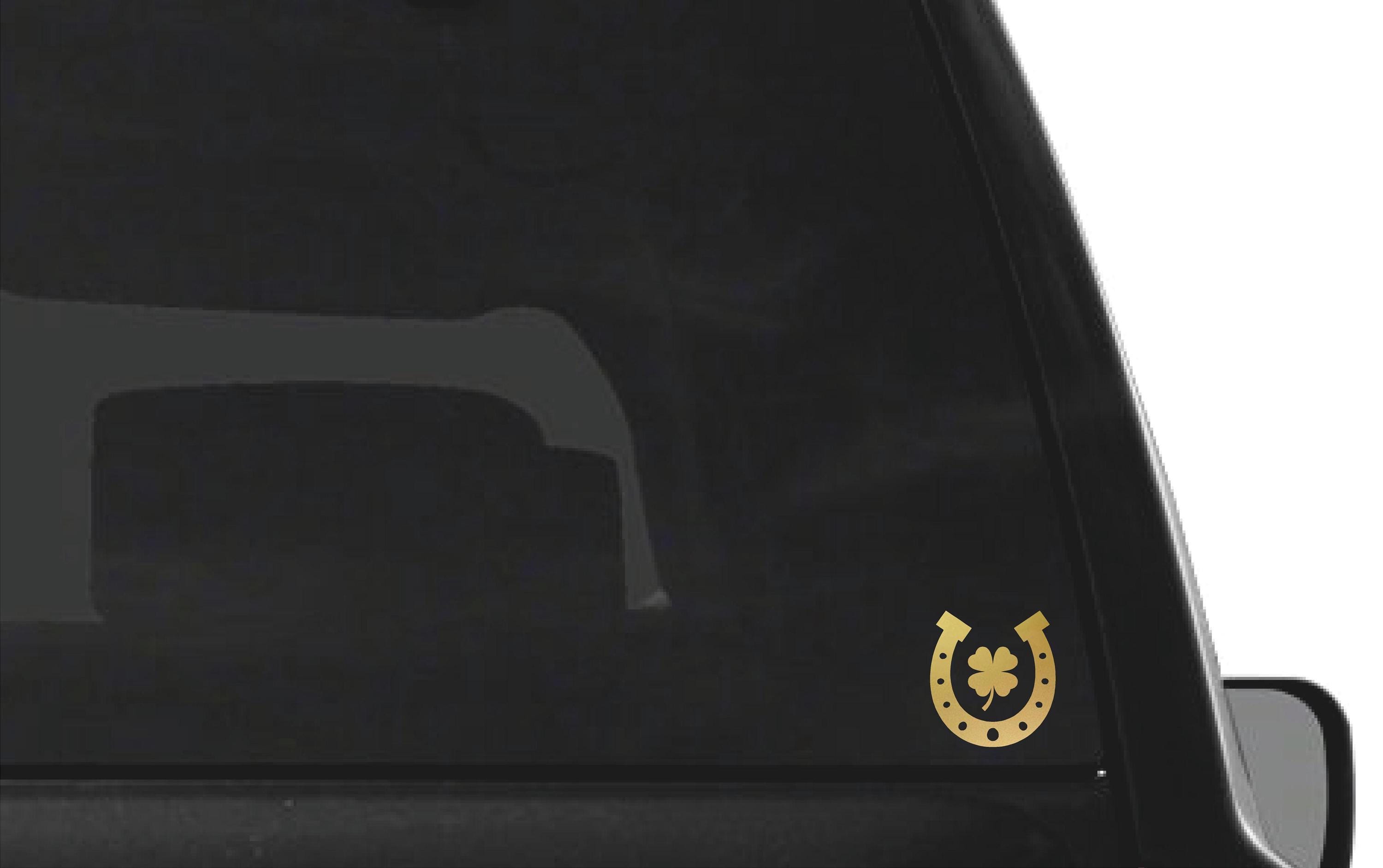 Horseshoe 4 Leaf Clover Vinyl Decal Helmet Laptop Luck Race Horse Shoe ...