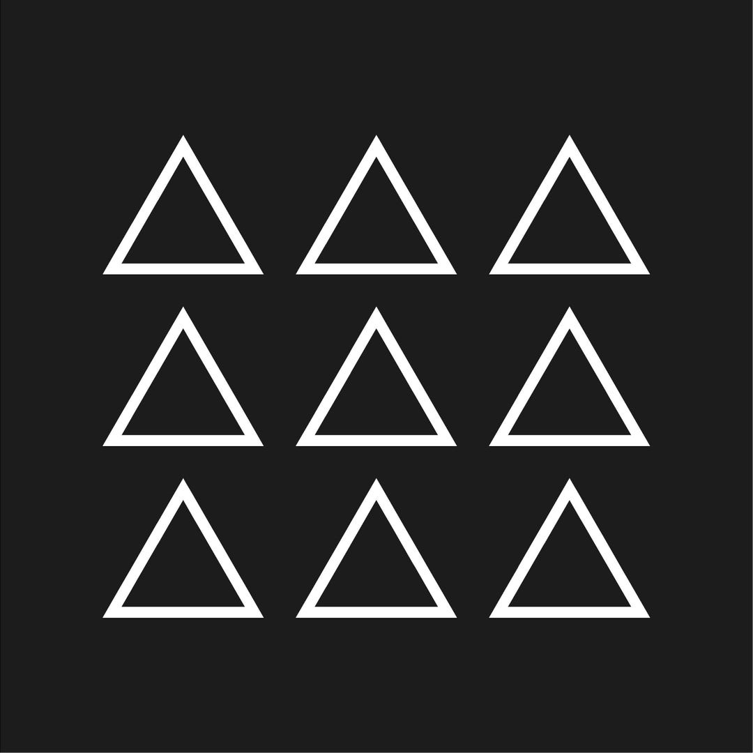 Set of 9 Triangle Shape Outline Vinyl Decal Polygon Shape Symbol ...
