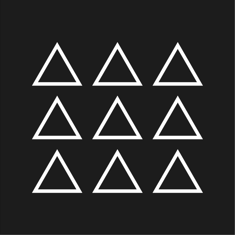 Set of 9 Triangle Shape Outline Vinyl Decal Polygon Shape Symbol ...