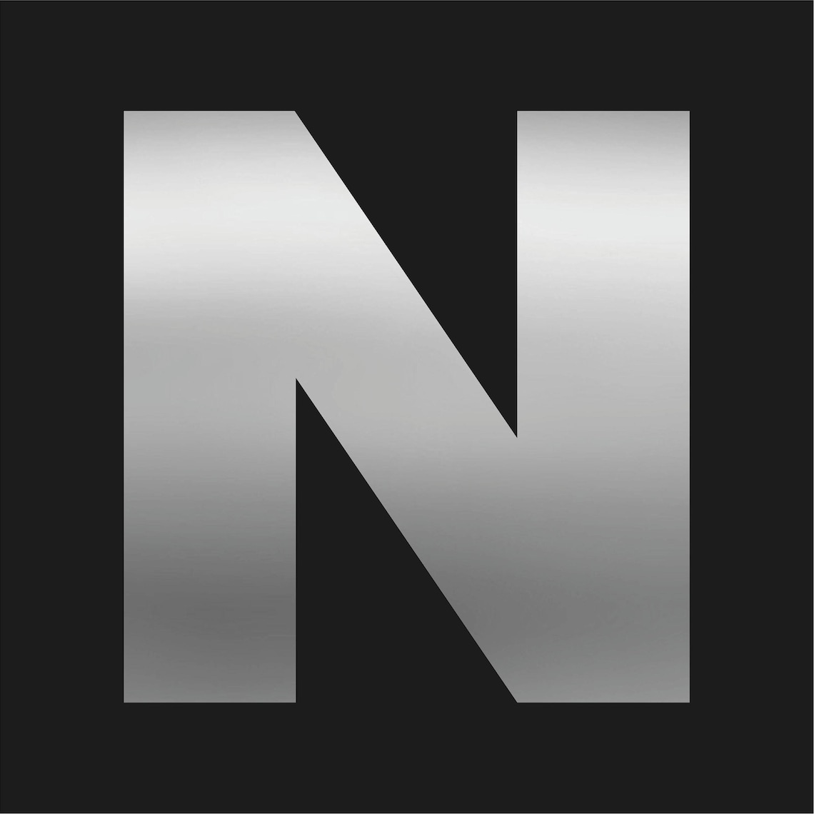 Letter N Initial Arial Black Font Vinyl Sticker Decal Monogram Diploma ...