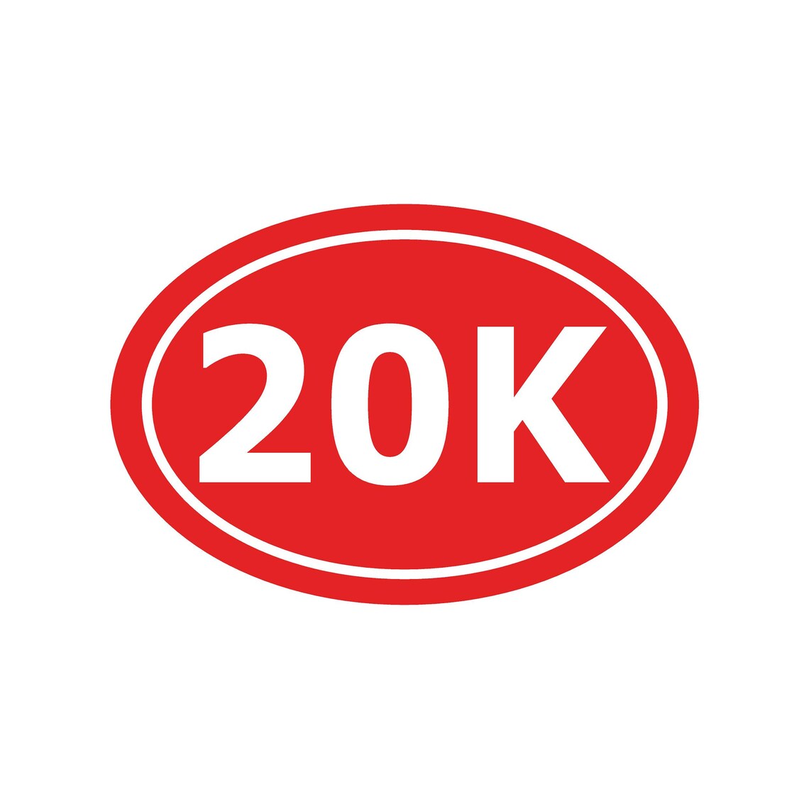 20K Oval Running Vinyl Decal Running Race Sticker - Etsy