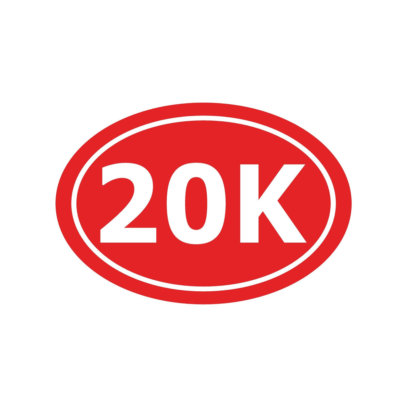 20K Oval Running Vinyl Decal Running Race Sticker - Etsy