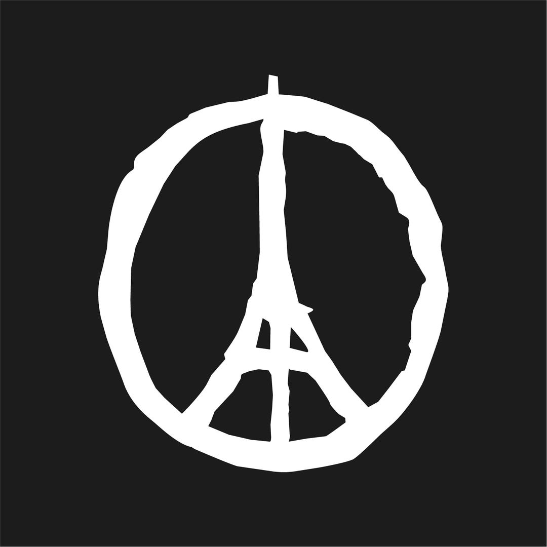 Paris Peace Sign Vinyl Decal Peace Symbol Sticker - Etsy