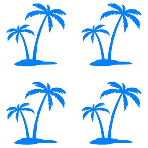 4 Small Palm Trees Vinyl Decals Car and Phone Case Stickers - Etsy