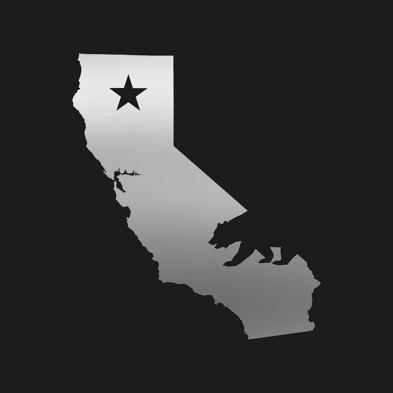 California State Bear and Star Decal Outline Vinyl Decal Sticker - Etsy