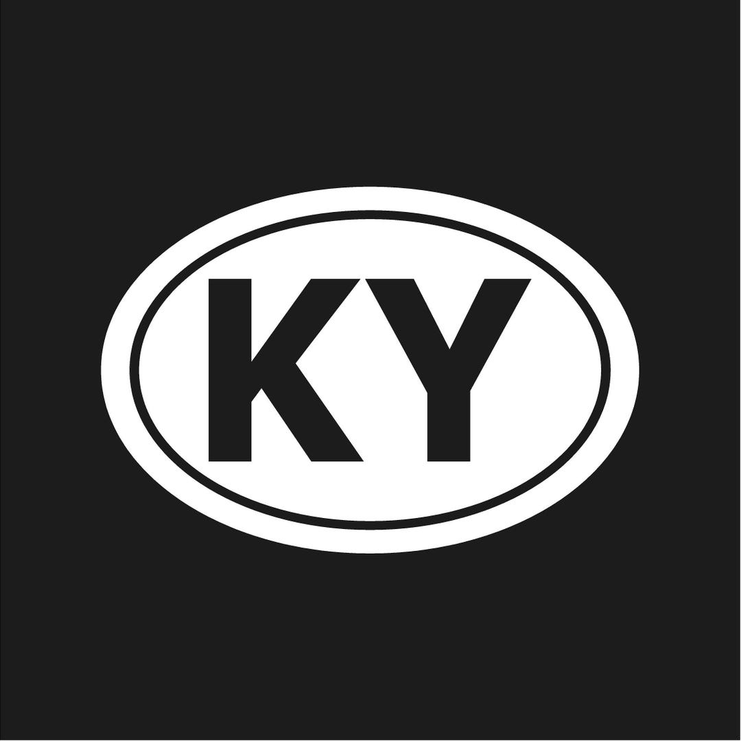 Kentucky KY Initials Vinyl Decal Window Oval KY Laptop Sticker - Etsy