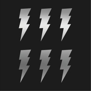 Set of 6 Lightning Bolt Shape Version 4 Vinyl Decal Lightning Shape ...