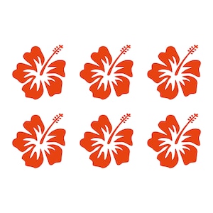 Hawaiian Hibiscus Flower Vinyl Decals Phone Laptop Small Stickers Set ...