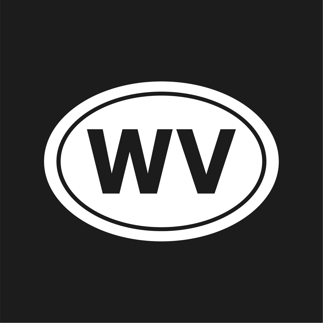 West Virginia WV Initials Vinyl Decal Window Oval WV Laptop Sticker - Etsy