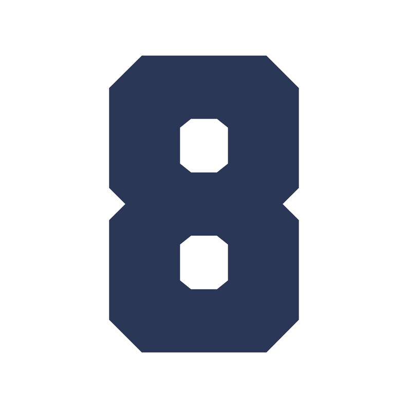 Number Eight Varsity Font Vinyl Decal 8 Bold Sports Team Font Sticker ...