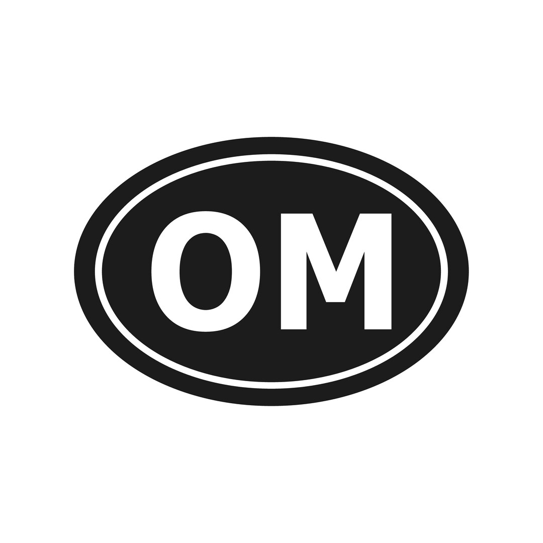 Oman OM Country Initials Vinyl Decal Window Oval OM Sticker - Etsy