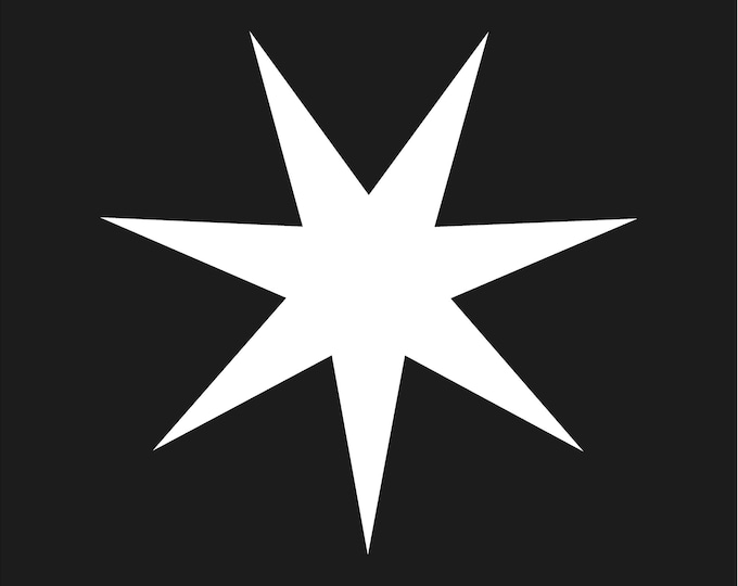 7 Point Star Shape Vinyl Decal Star Symbol Sticker - Etsy