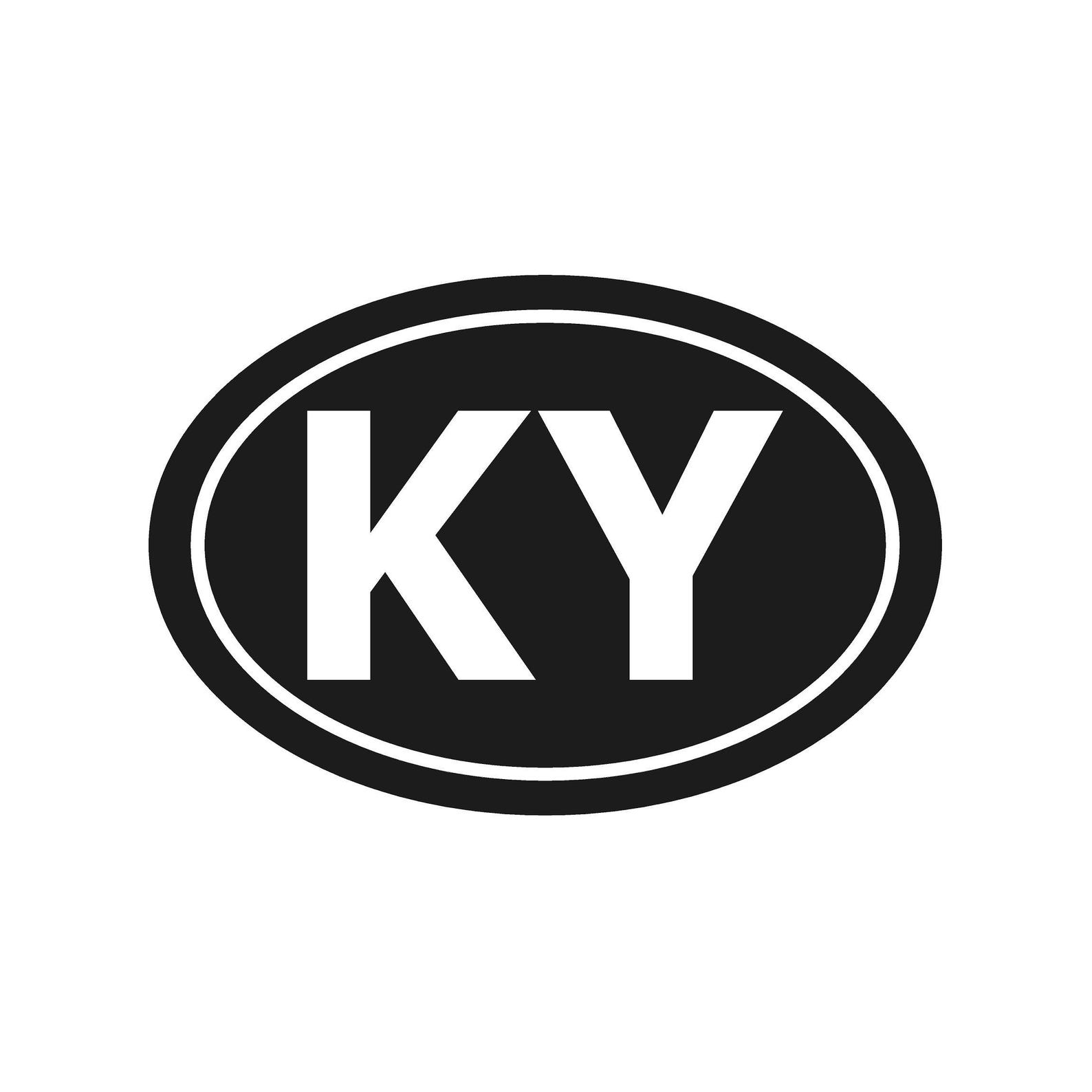 Kentucky KY Initials Vinyl Decal Window Oval KY Laptop Sticker - Etsy