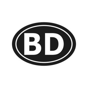 Bangladesh Country Initials Vinyl Decal Window Oval BD Sticker - Etsy