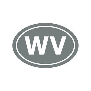 West Virginia WV Initials Vinyl Decal Window Oval WV Laptop Sticker - Etsy