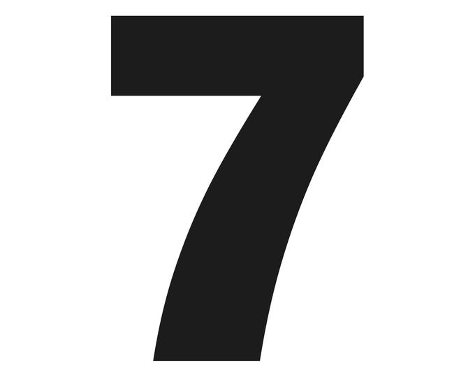 Number 7 Sticker Retro Rainbow Numbers 7th Birthday Decal Seven Year ...