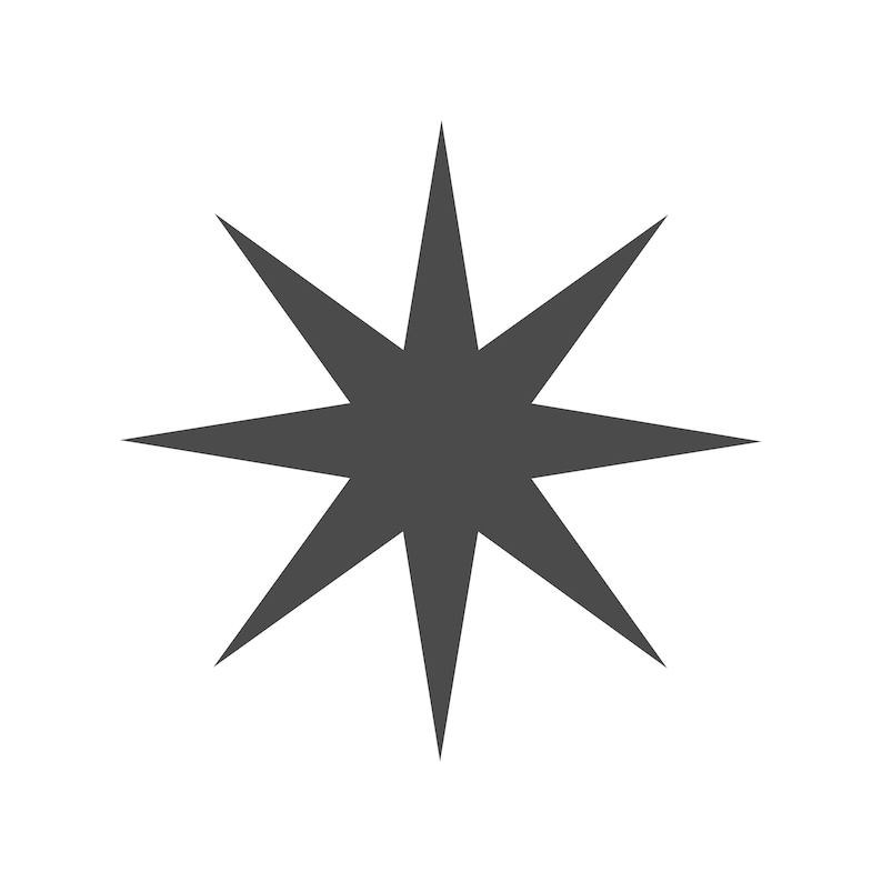 8 Point Star Shape Vinyl Decal Star Symbol Sticker - Etsy