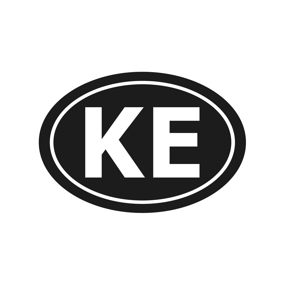 Kenya Country Initials Vinyl Decal Window Oval KE Sticker - Etsy