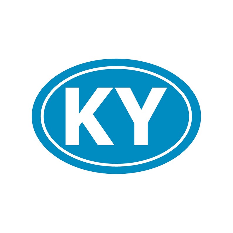 Kentucky KY Initials Vinyl Decal Window Oval KY Laptop Sticker - Etsy