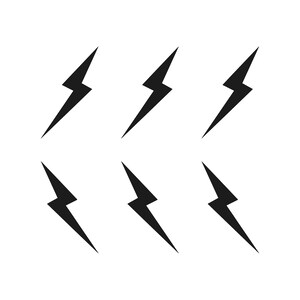 Set of 6 Lightning Bolt Shape Vinyl Decal Lightning Shape Symbol ...