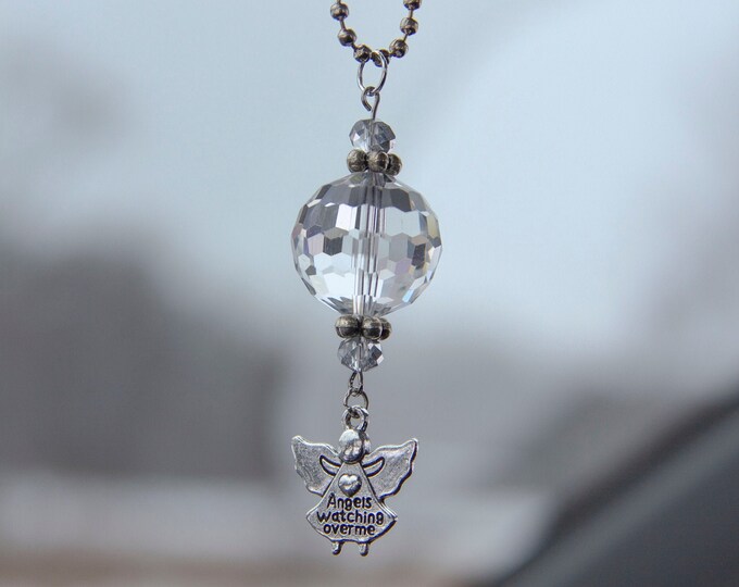 Car Religious Guardian Angel Rear View Mirror Charm Auto Decor Sun ...