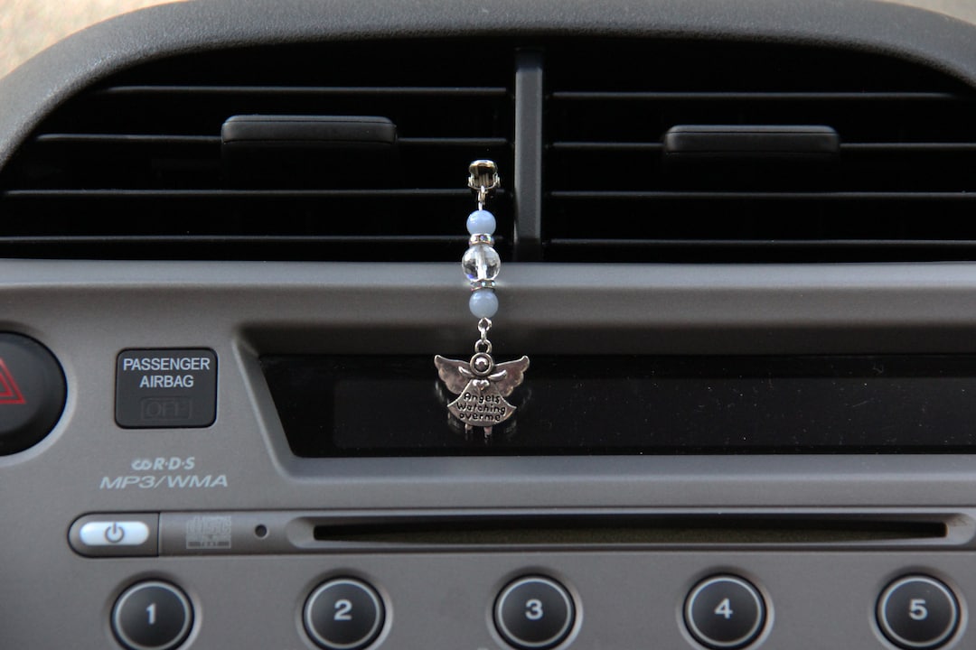 Angels Watching Over Me Car Vent Charm With Angelite Beads and Clear ...