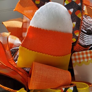 Halloween Candy Corn Wreath With Handmade Candy Corn Picks, Ghost ...