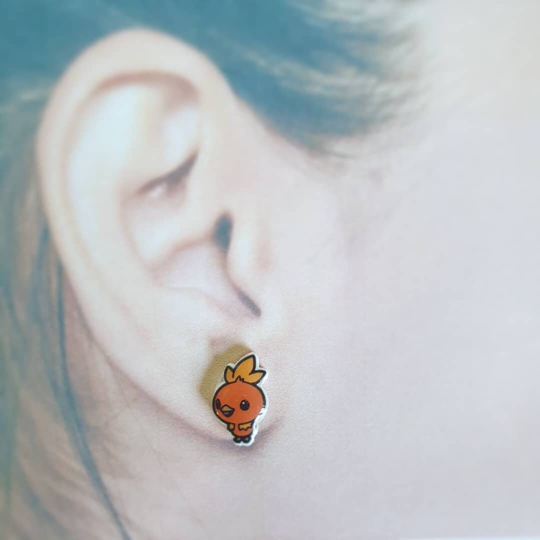 Pokemon Earrings Torchic Videogame Earrings Pokemon Cartoon Torchic ...