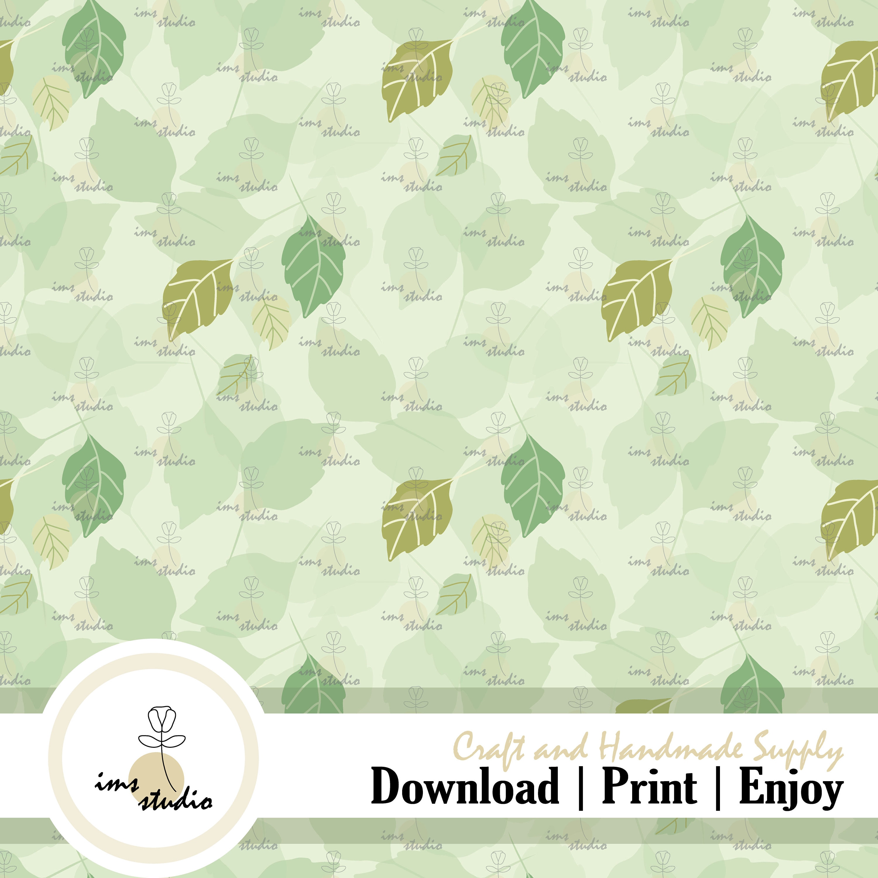 Green Digital Paper for Scrapbook, Printable Paper, Mixing Pattern ...