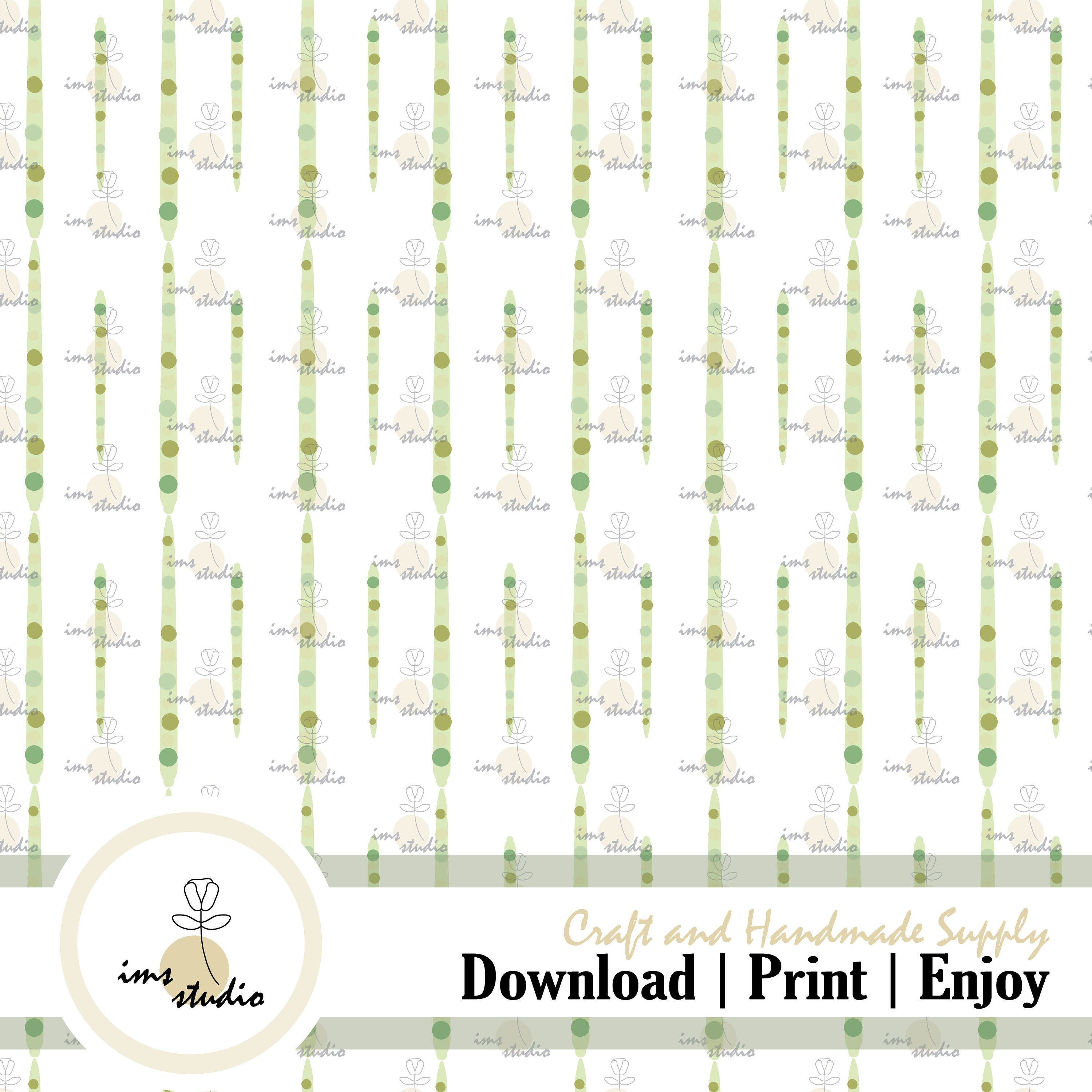 Green Digital Paper for Scrapbook, Printable Paper, Mixing Pattern ...