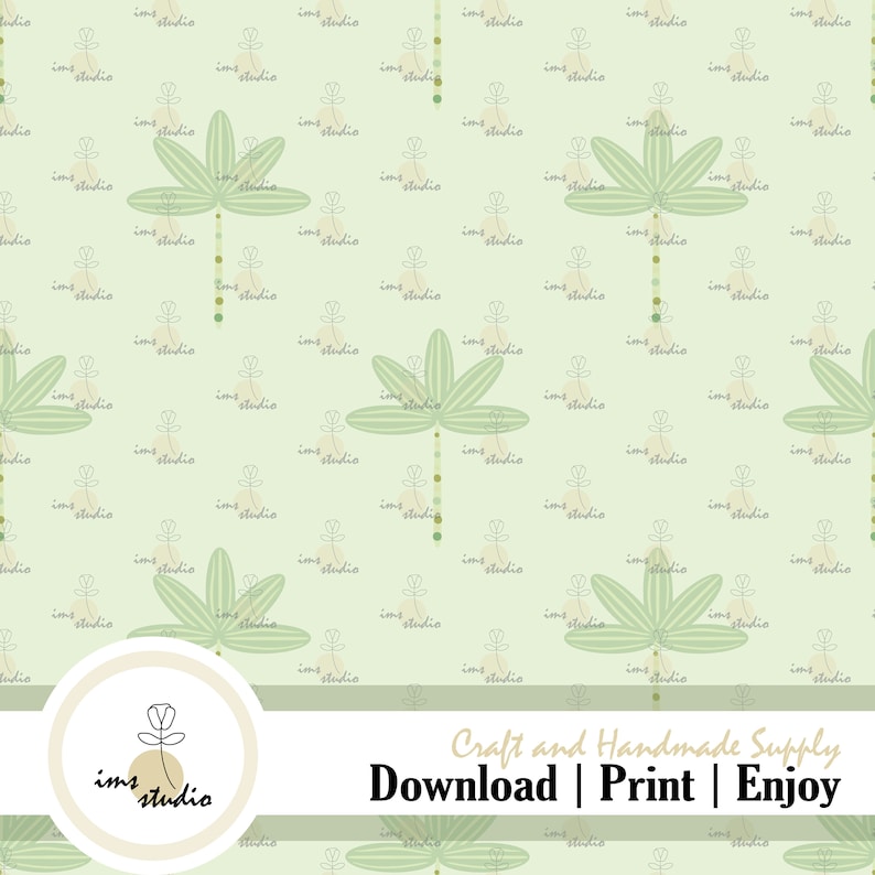 Green Digital Paper for Scrapbook, Printable Paper, Mixing Pattern ...