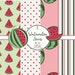 Watermelon Series Digital Paper COMMERCIAL USE, Printable Paper, Mixing ...