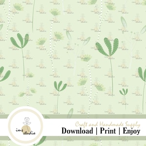 Green Digital Paper for Scrapbook, Printable Paper, Mixing Pattern ...
