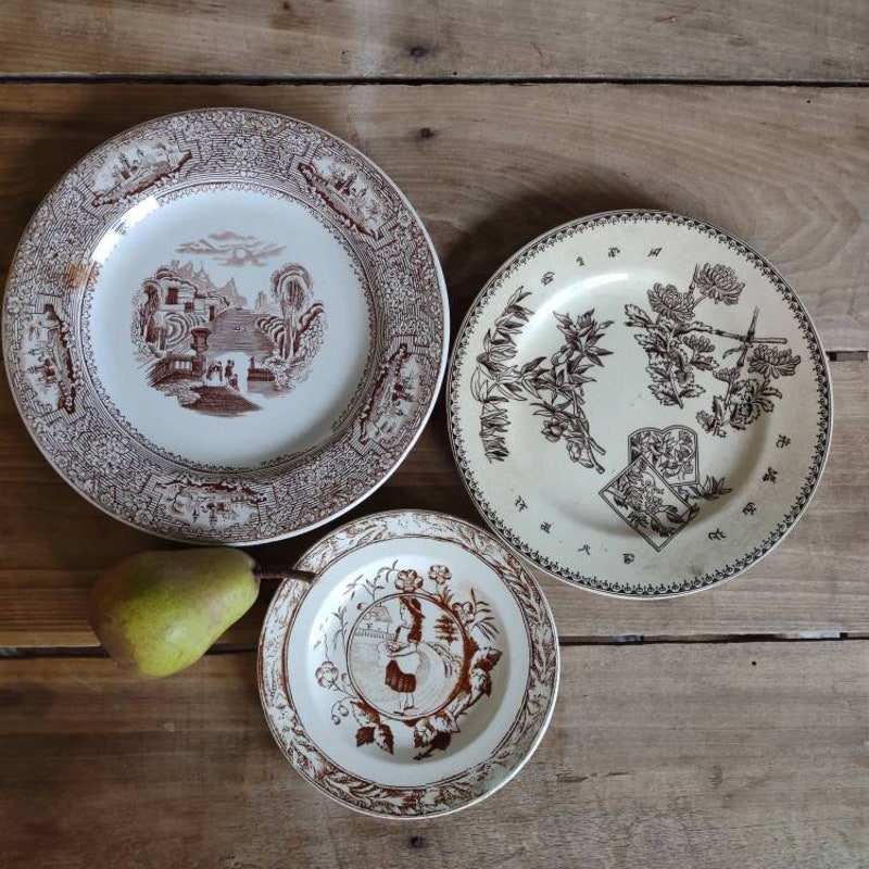 Brown Transferware - Etsy