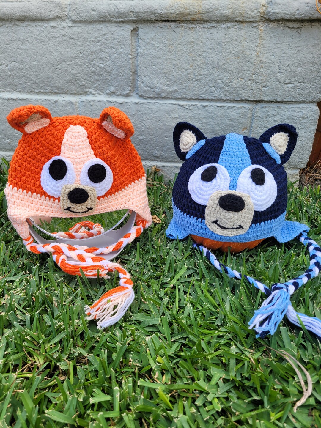 100% Cotton Bluey and Bingo Inspired Hats Crochet Hat - Etsy Canada