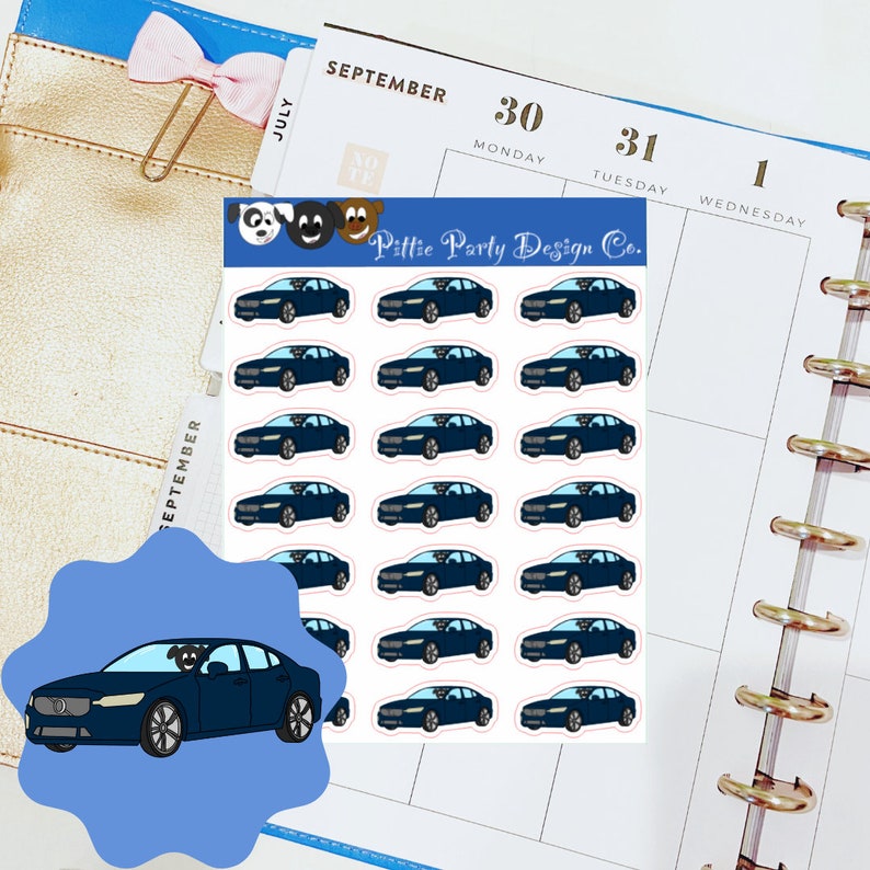 Pluto Pop and His Car Character Planner Stickers Car Planner Stickers ...