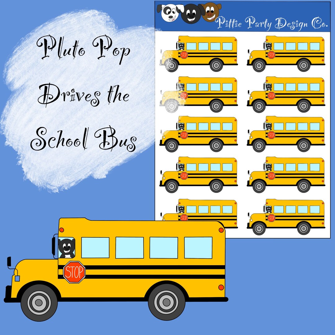 Pluto Pop Drives the Bus Character Planner Stickers School Planner ...